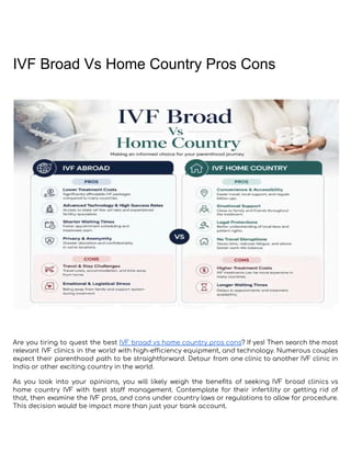 IVF Abroad vs Home Country: Pros, Cons & Cost Comparison | PDF