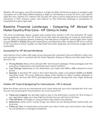 IVF Abroad vs Home Country: Pros, Cons & Cost Comparison | PDF