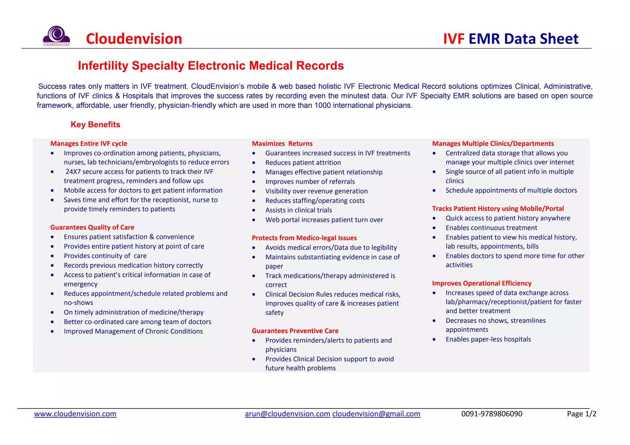 Ivf electronic medical records | PDF