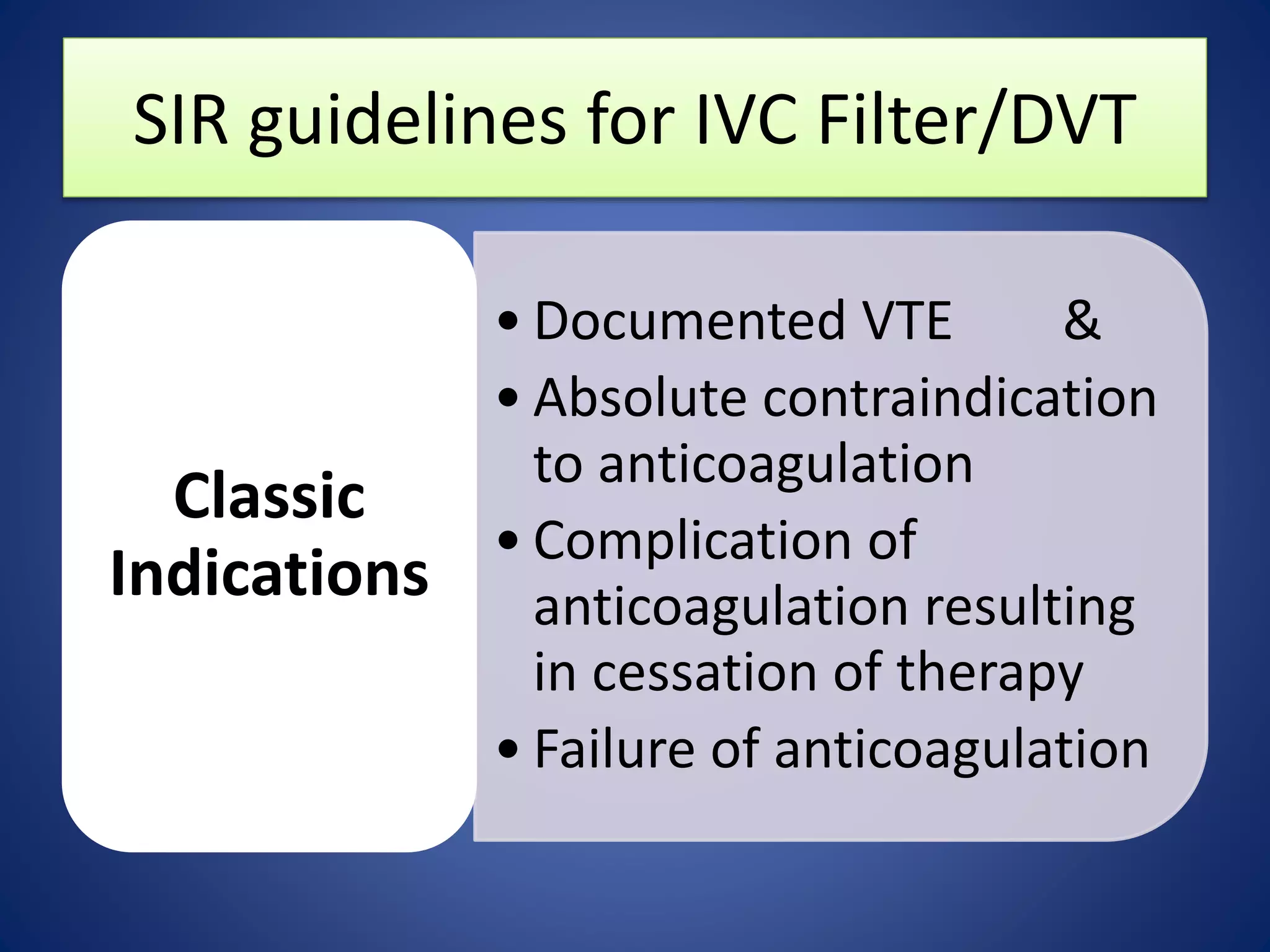 prophylatic inferior vena cava (IVC) filters in trauma | PPTX