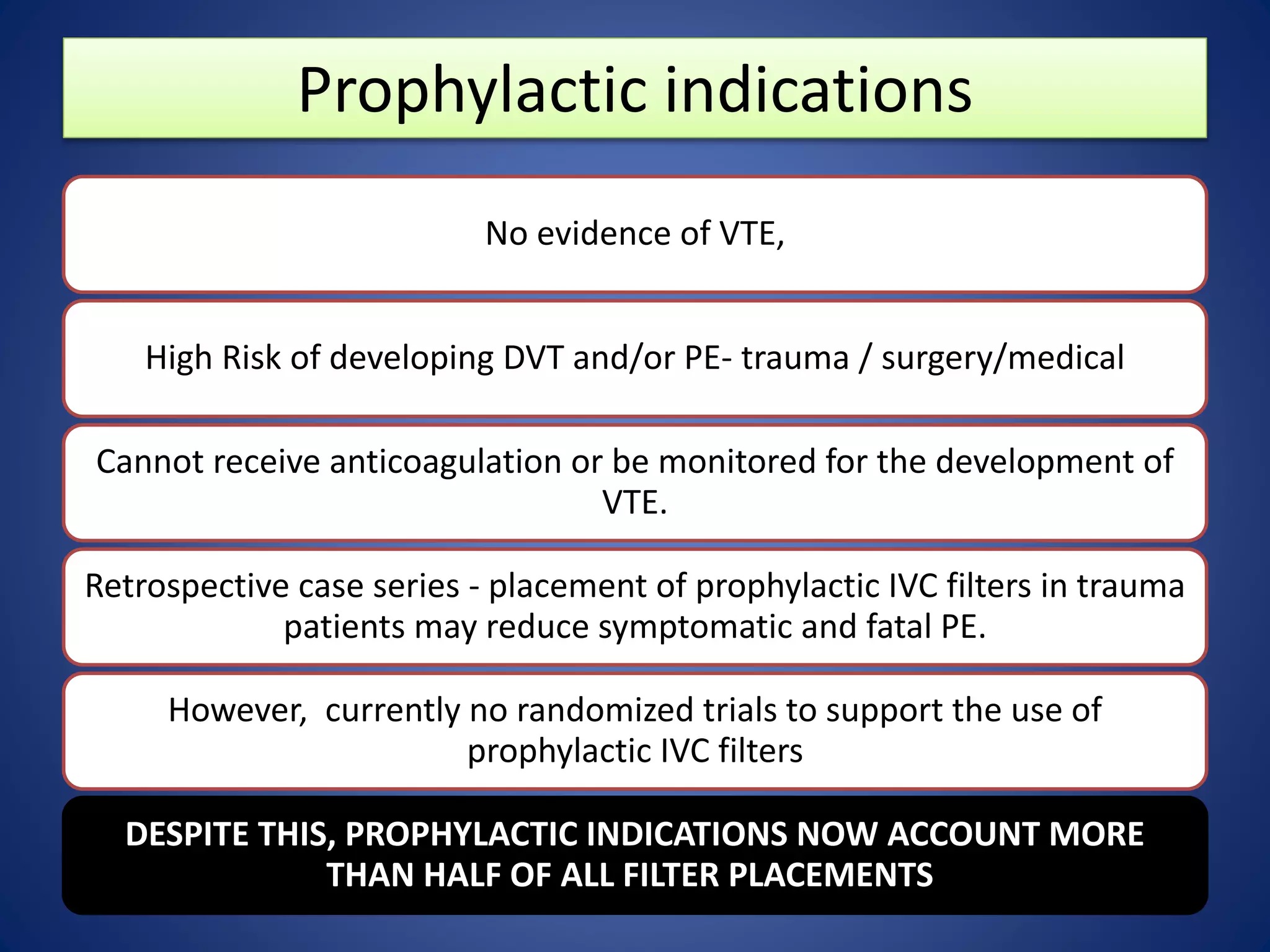 prophylatic inferior vena cava (IVC) filters in trauma | PPTX