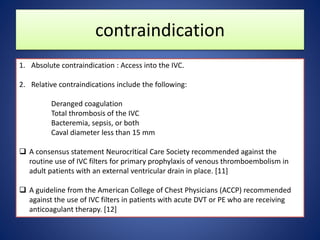 prophylatic inferior vena cava (IVC) filters in trauma | PPTX