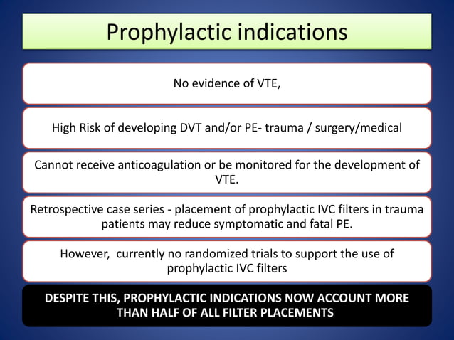 prophylatic inferior vena cava (IVC) filters in trauma | PPTX | Lung ...