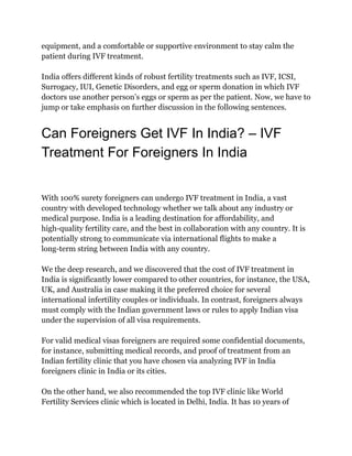 IVF in India for Foreigners Explained with Details on Costs, Legalities ...