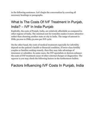 IVF In India Punjab – Best IVF Center In Punjab | PDF