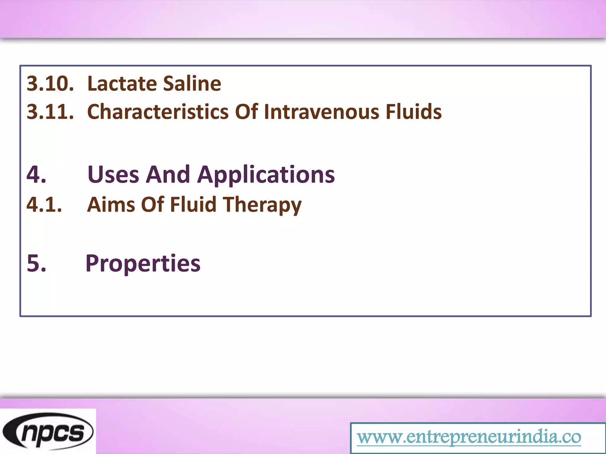 IV Fluid (Intravenous Fluid) and Dialysis Solution - Manufacturing ...