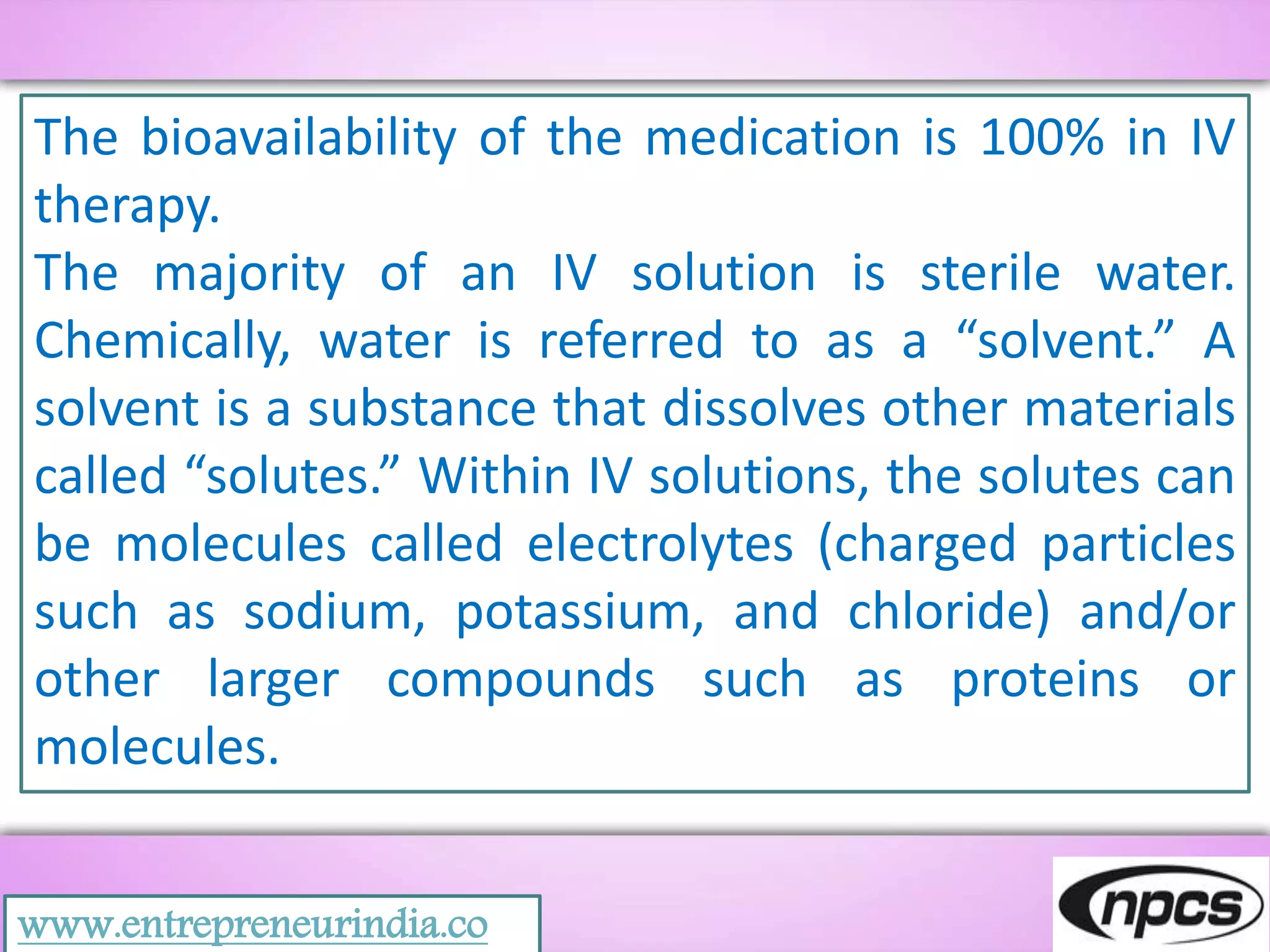 IV Fluid (Intravenous Fluid) and Dialysis Solution - Manufacturing ...