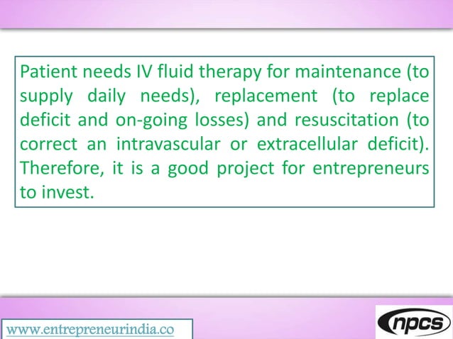 IV Fluid (Intravenous Fluid) and Dialysis Solution - Manufacturing ...