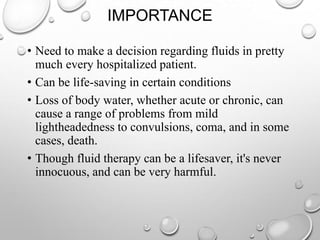 intravenous fluid therapy | PPTX