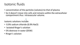 IV FLUIDS, TYPES AND CLASSIFICATION pptx | PPTX