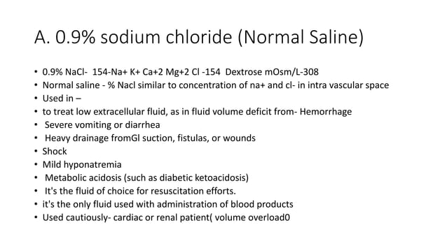 IV FLUIDS, TYPES AND CLASSIFICATION pptx | PPTX | Blood Disorders ...