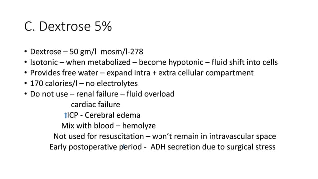 IV FLUIDS, TYPES AND CLASSIFICATION pptx | PPTX | Blood Disorders ...