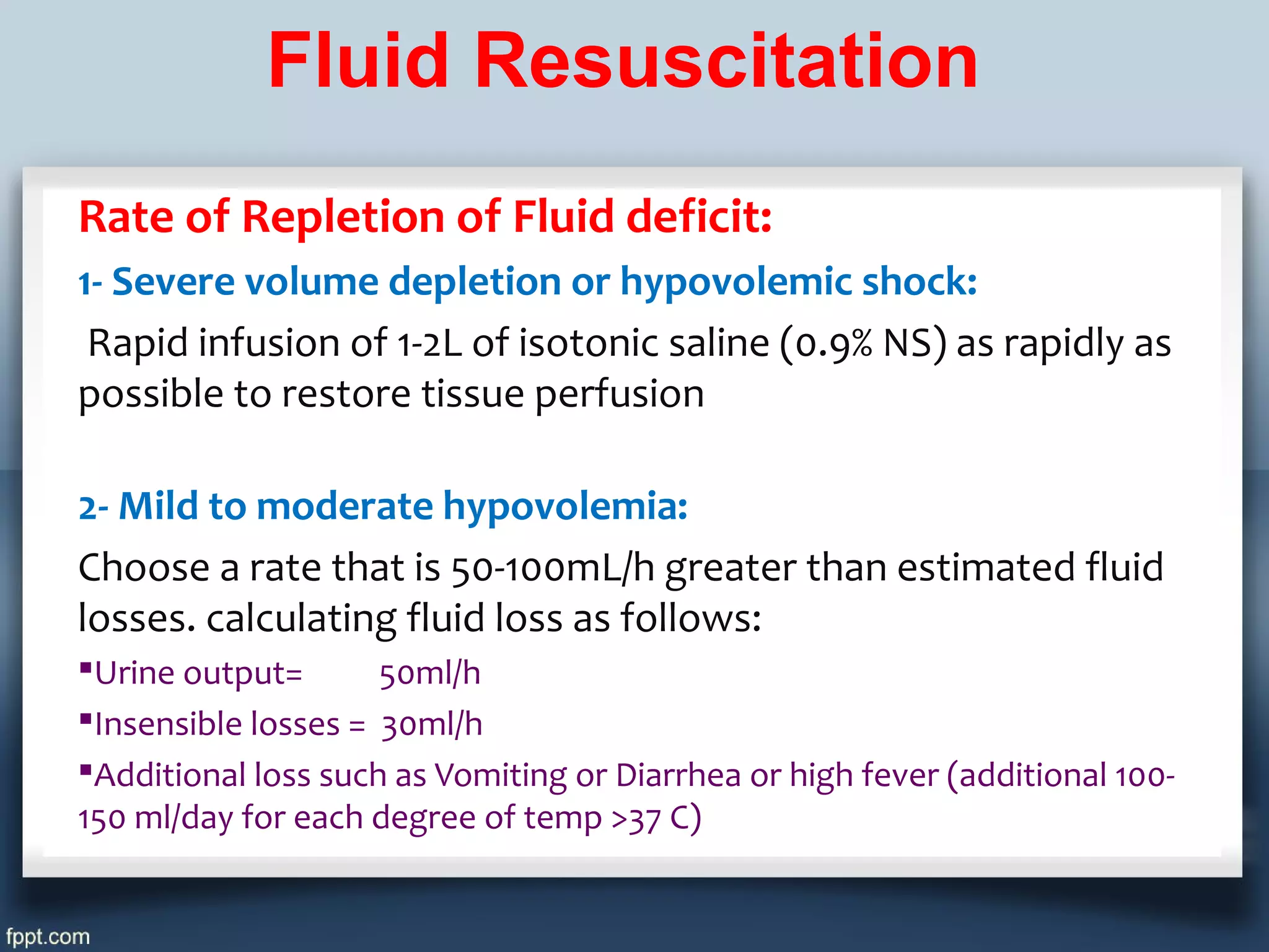 Iv fluid therapy (types, indications, doses calculation) | PPT