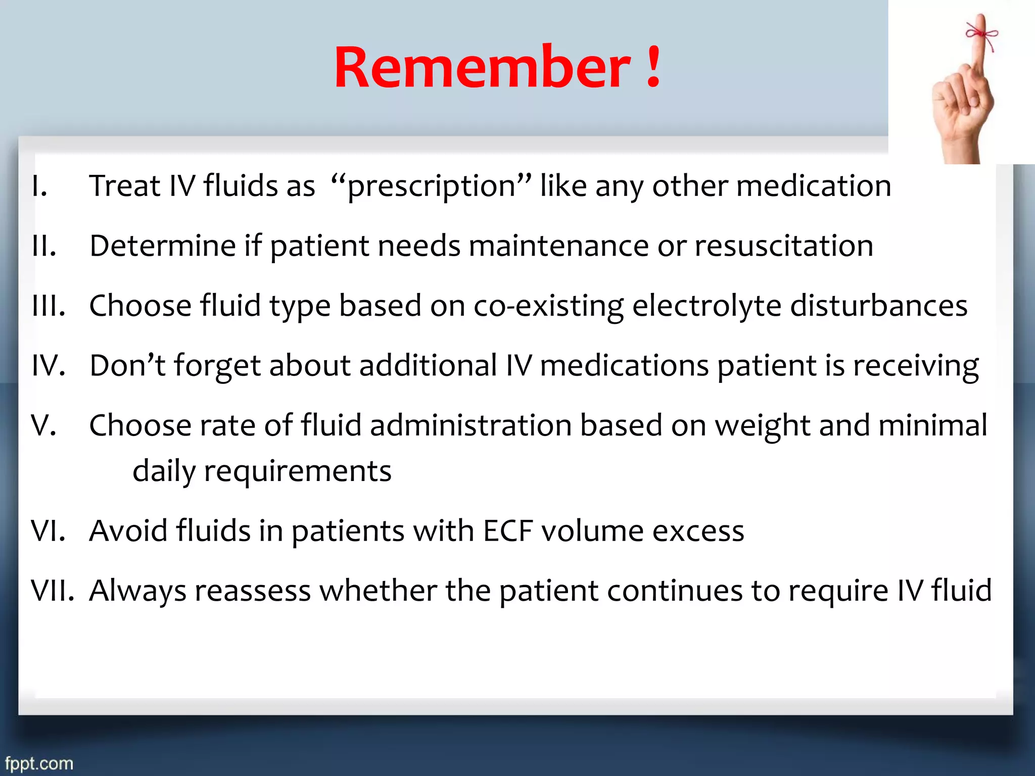 Iv fluid therapy (types, indications, doses calculation) | PPT