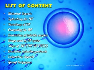 In vitro fertilization and embryo transfer "IVF"; Overview on the Story ...