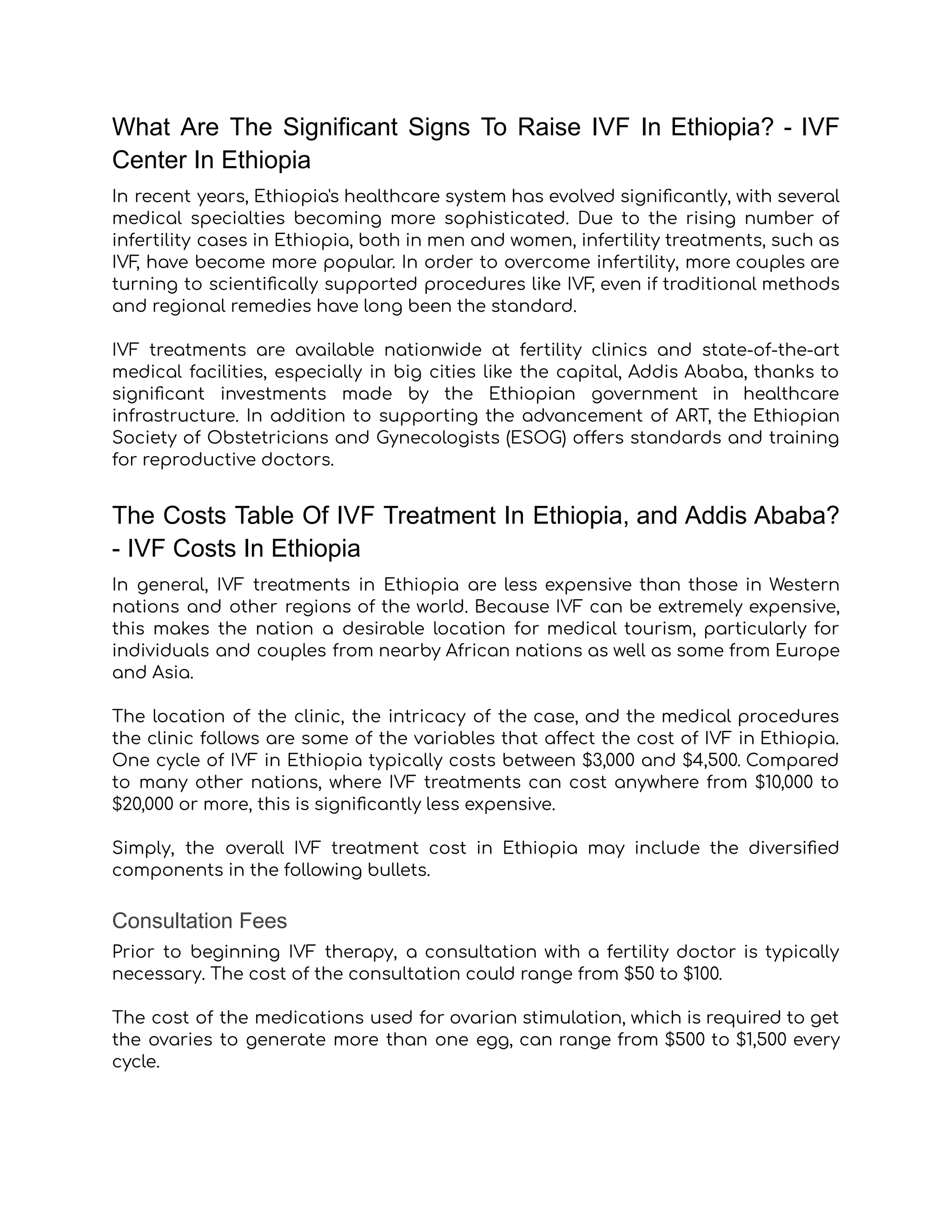 IVF Treatment Cost In Ethiopia - List Of Best Clinics In Addis Ababa.pdf