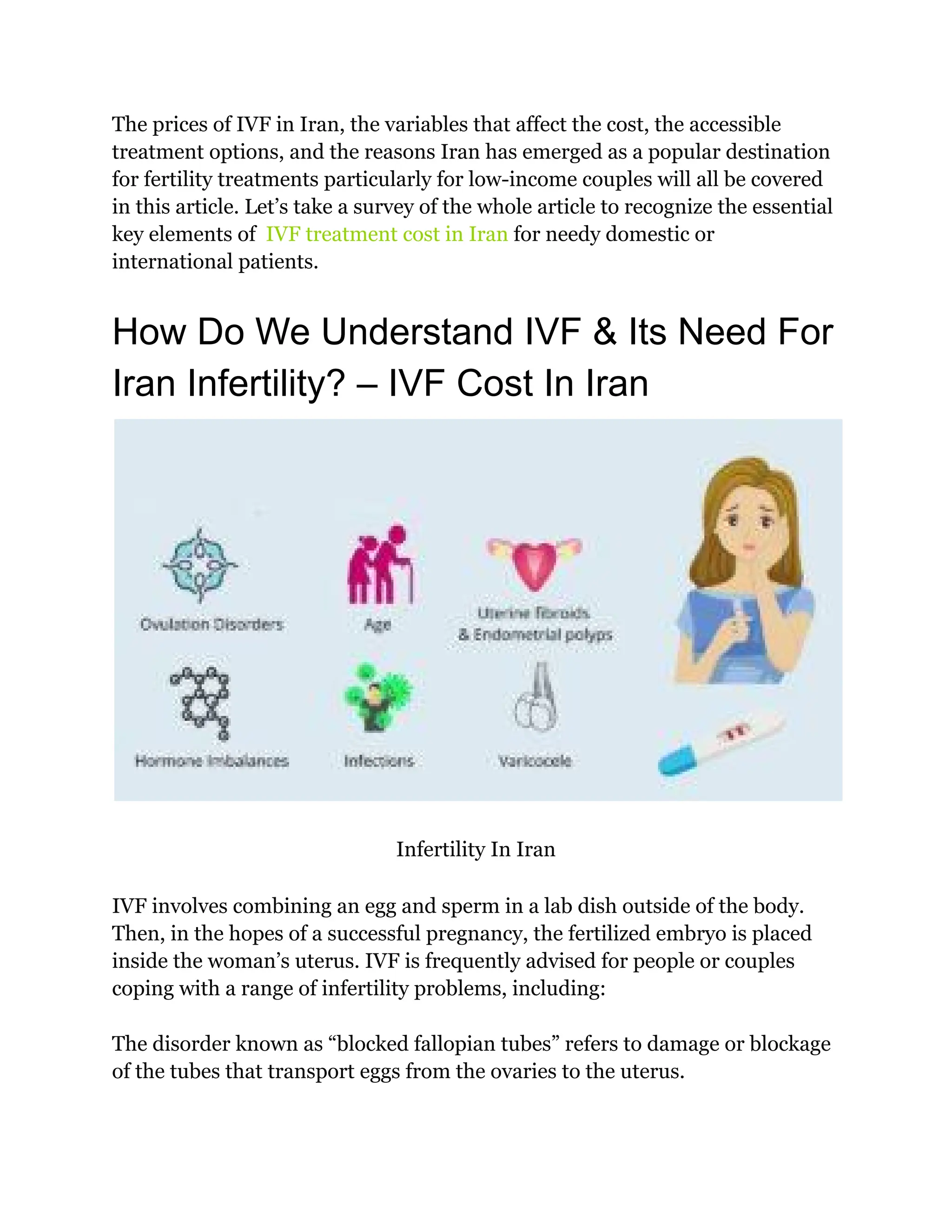 IVF Treatment Cost In Iran For Infertility Individuals Or Needy Couples ...