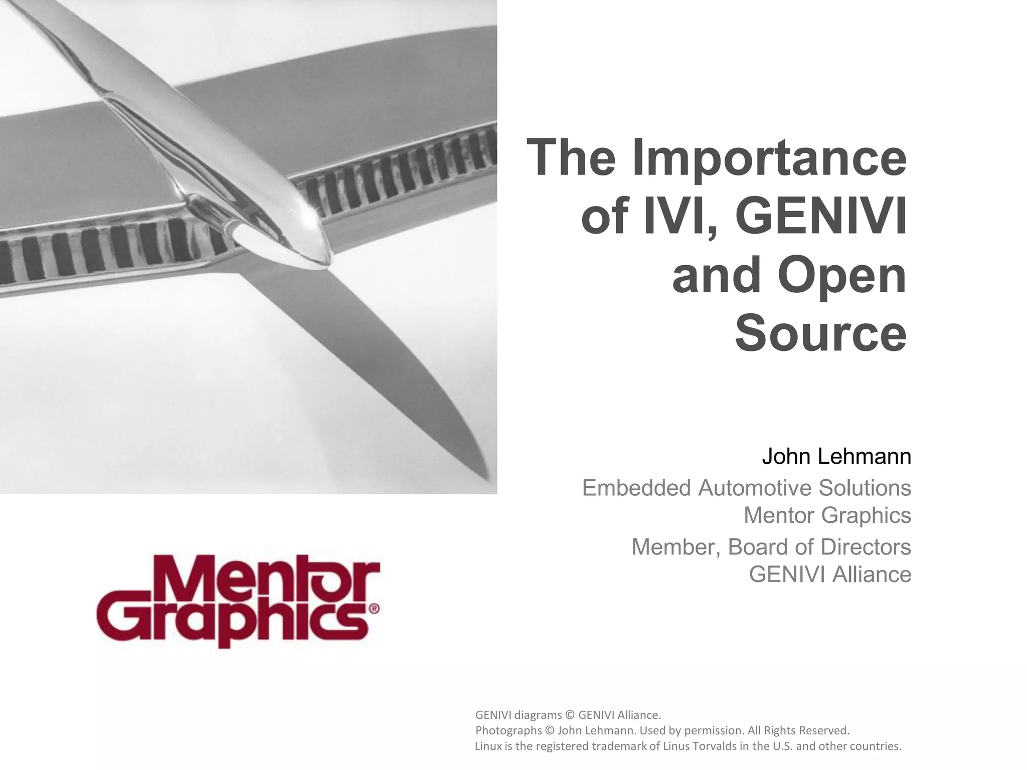 The Importance of IVI, GENIVI and Open Source | PDF