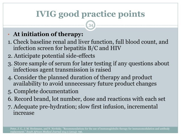 Intravenous immunoglobulin therapy (IVIG) | PPTX