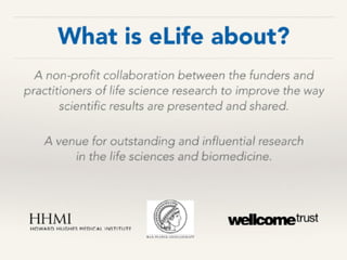 eLife and Article Metrics: Ruth Ivimey-Cook, Web Application Developer, eLife sciences | PDF