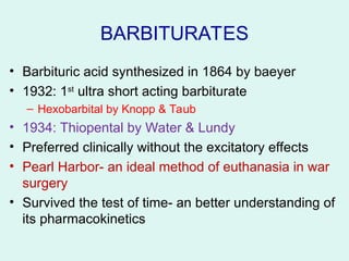 IV INDUCTION AGENTS in anaesthesia - ppt | PPT
