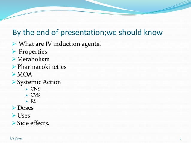 Iv induction agents | PPTX