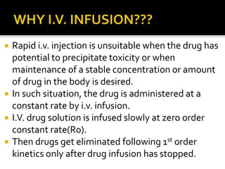 Pharmacokinetics of IV infusion, one-compartment open model | PPTX