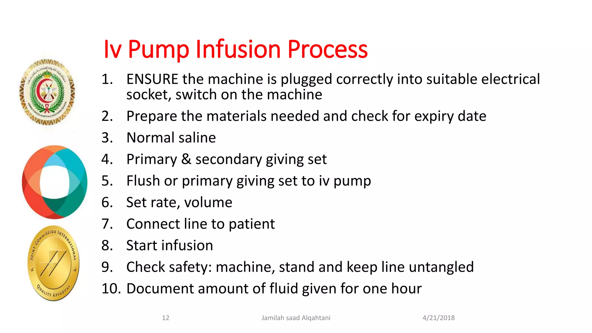 Iv infusion pump | PPTX | First Aid | Injuries