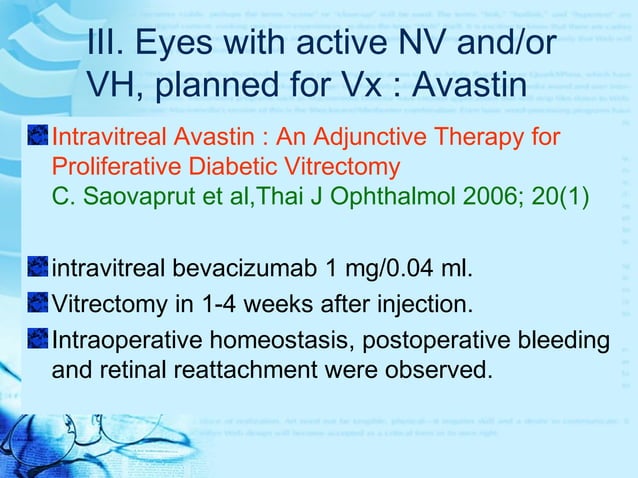 NW2007 Intravitreal Avastin Injection for Diabetic Retinopathy | PPT