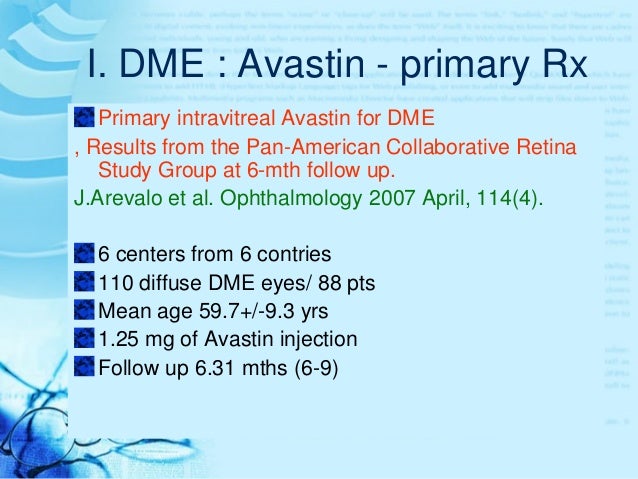 NW2007 Intravitreal Avastin Injection for Diabetic Retinopathy