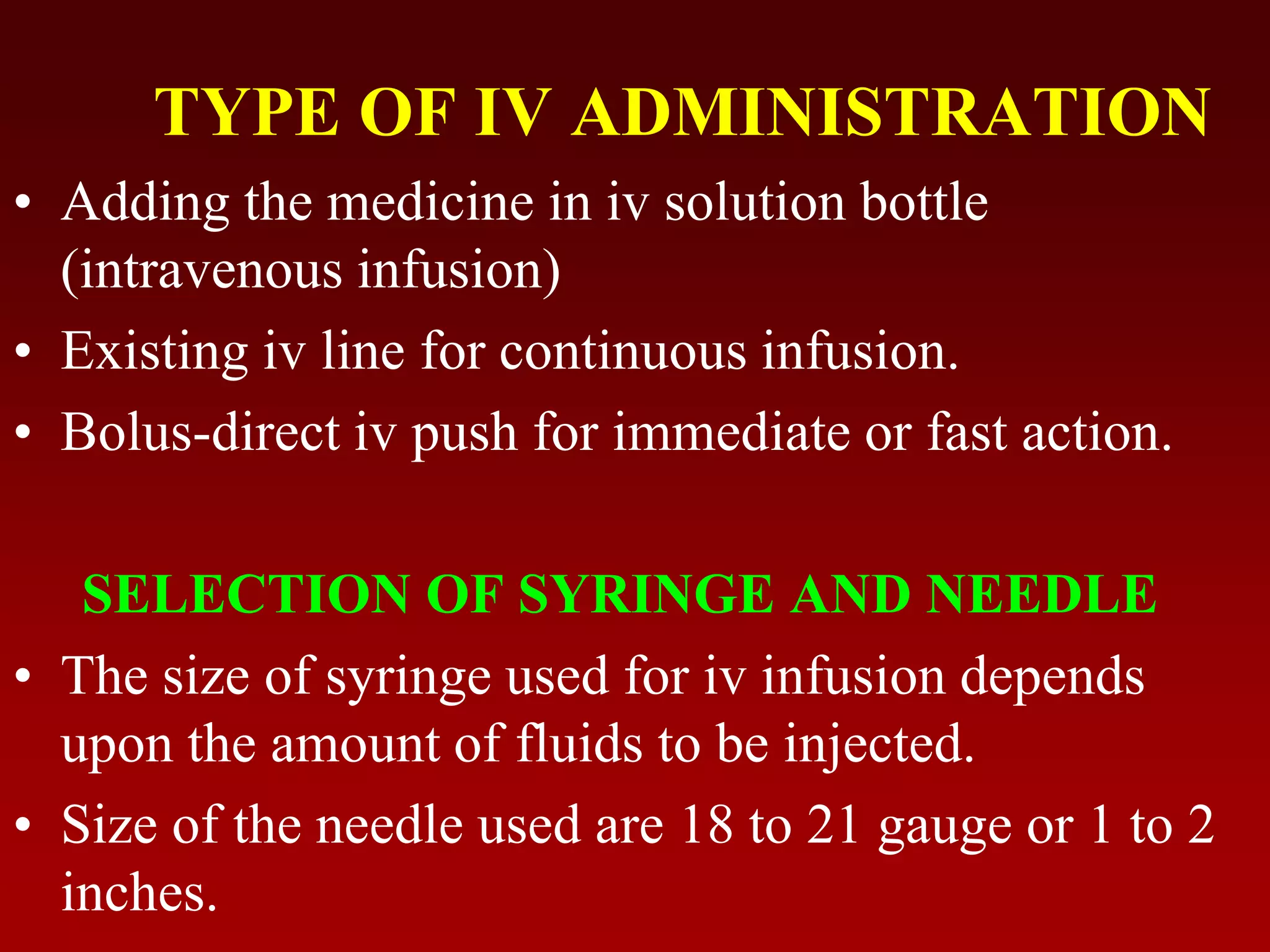Iv injection- intravenous injection | PPTX