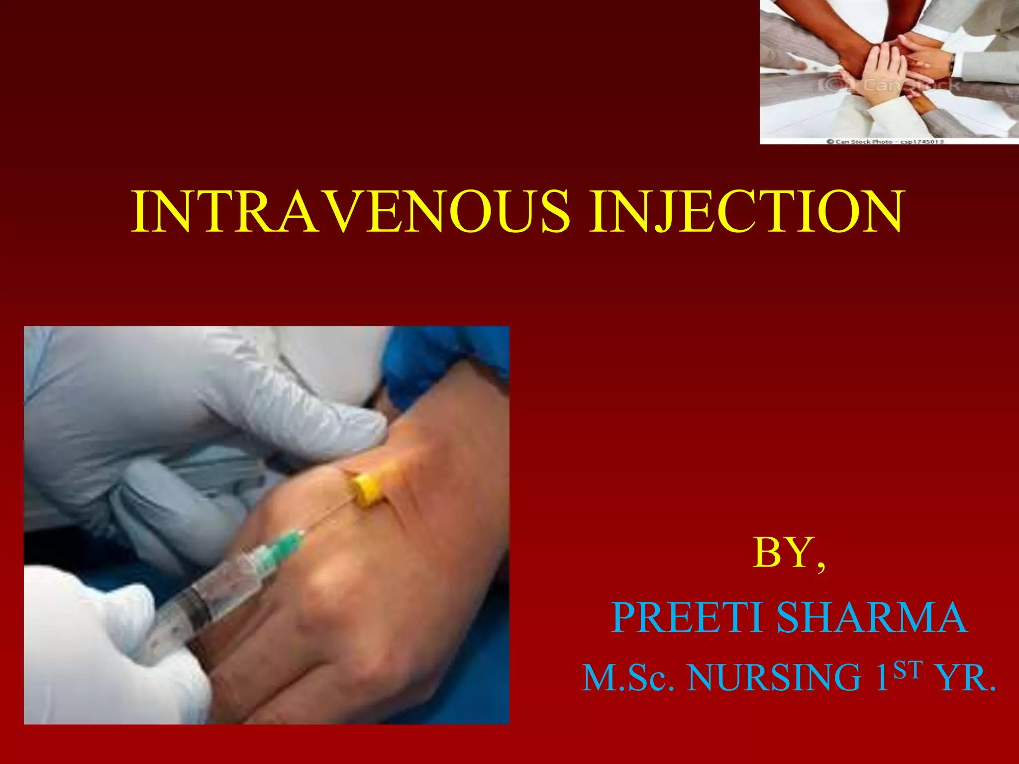 Iv injection- intravenous injection | PPTX