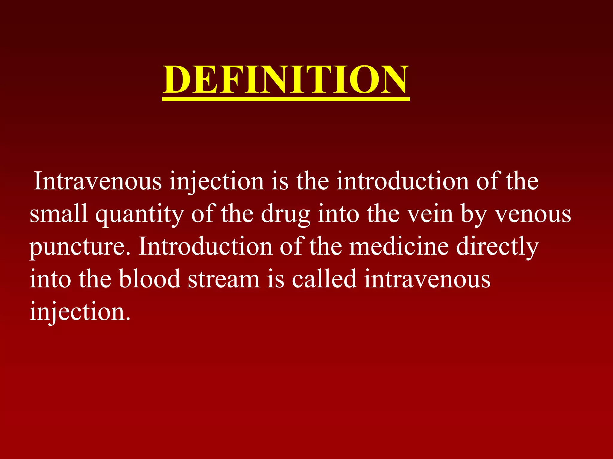 Iv injection- intravenous injection | PPTX