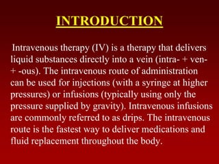 Iv injection- intravenous injection | PPTX