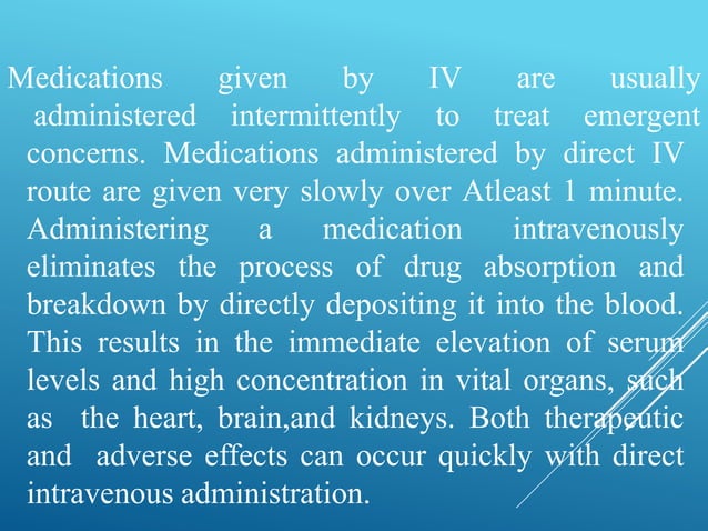 Intravenous Injection ppt | PPTX
