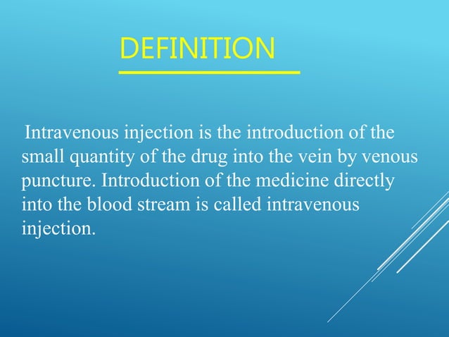 Intravenous Injection ppt | PPTX