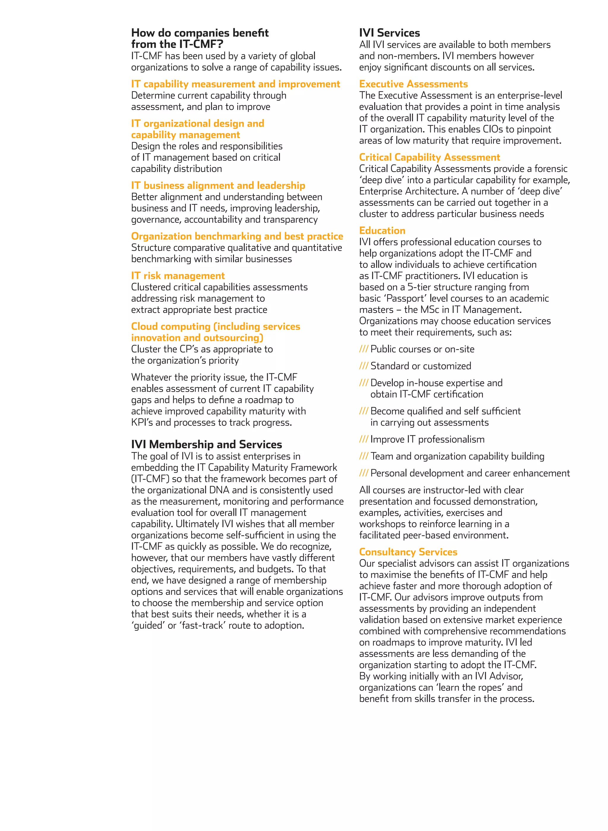 IT CMF Overview - Driving IT Management Change | PDF