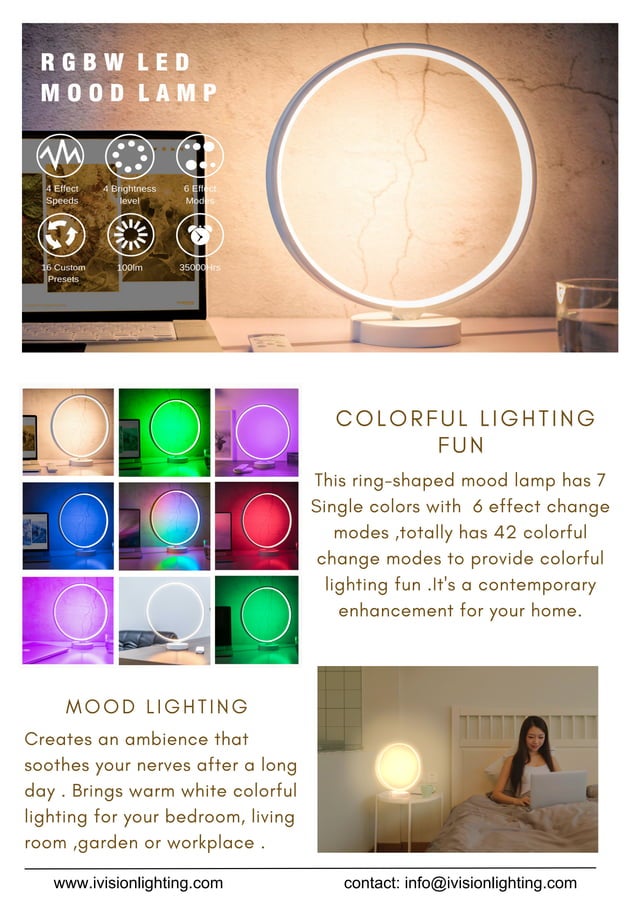IVision RGBW LED mood light product presentation leaflet | PDF
