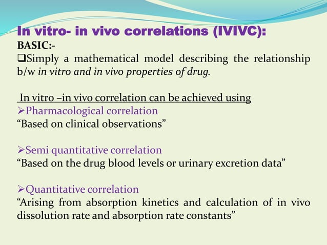IVIVC | PPTX | Pharmaceutical Drugs | Medical Health