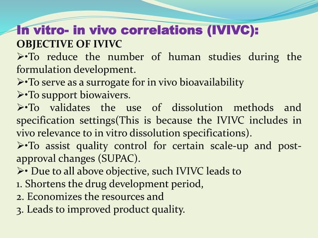 IVIVC | PPTX | Pharmaceutical Drugs | Medical Health