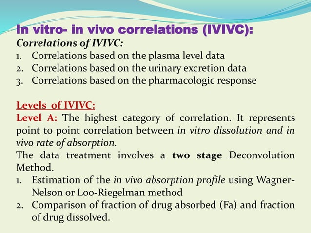 IVIVC | PPTX | Pharmaceutical Drugs | Medical Health