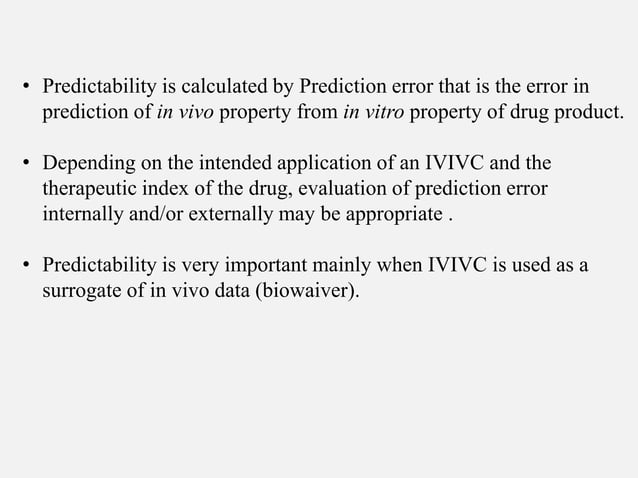 IVIVC | PPTX | Chemistry | Science