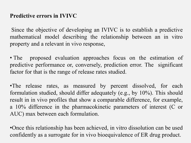 IVIVC | PPTX | Chemistry | Science