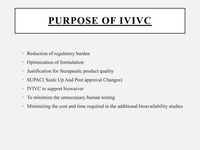 IVIVC | PPTX | Chemistry | Science