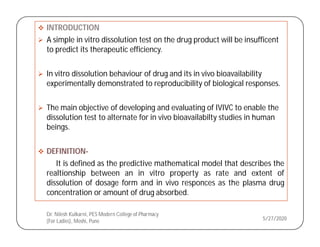 In Vitro In vivo Correlation | PPT