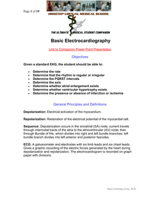 IVMS-CV-Basic Electrocardiography Notes | PDF