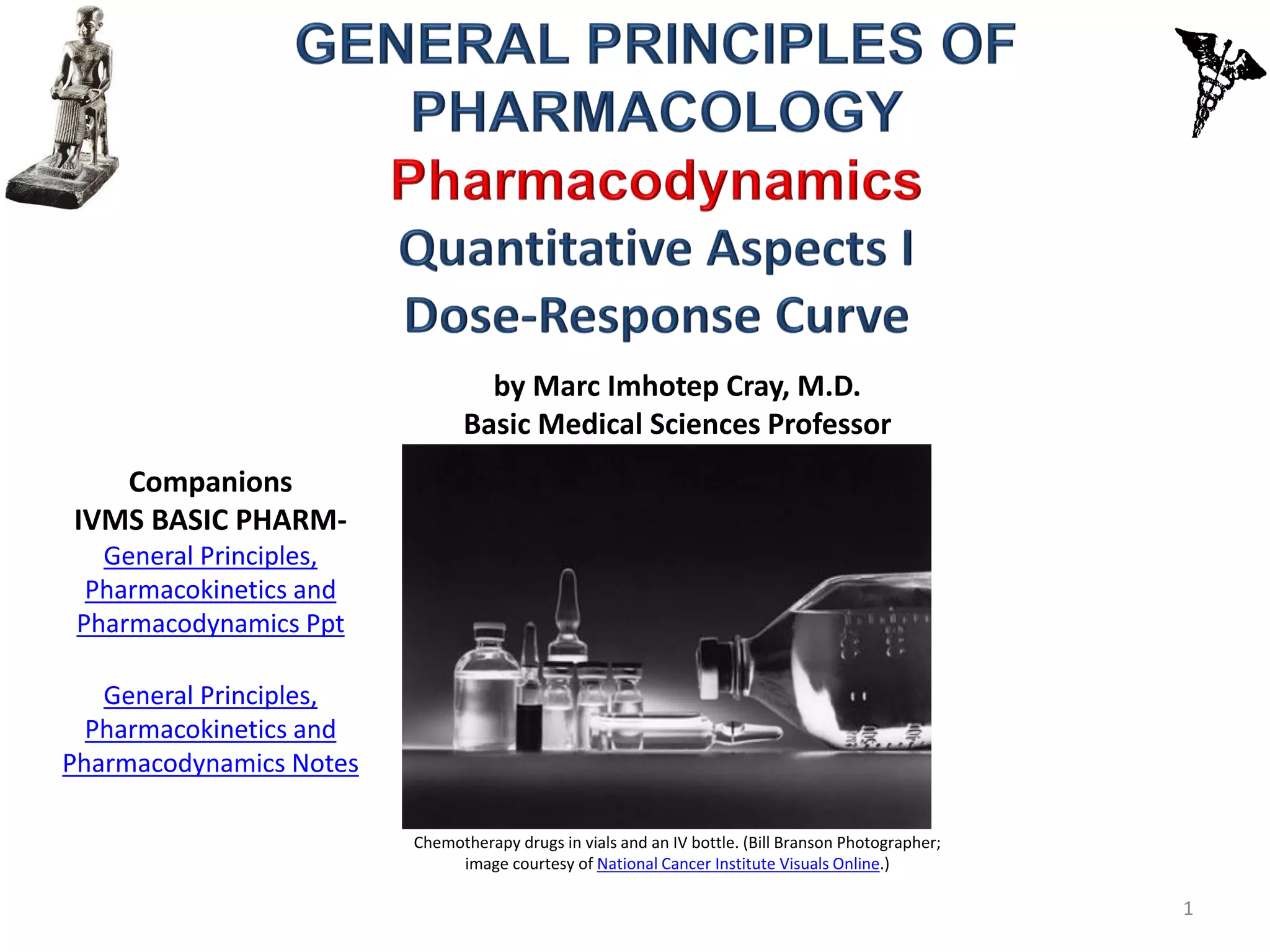 IVMS-GENERAL PRINCIPLES OF PHARMACOLOGY- Pharmacodynamics-Dose-Response Curve Ppt | PDF