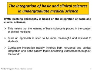 Towards Understanding the Basic Medical Sciences Foundation of Clinical ...