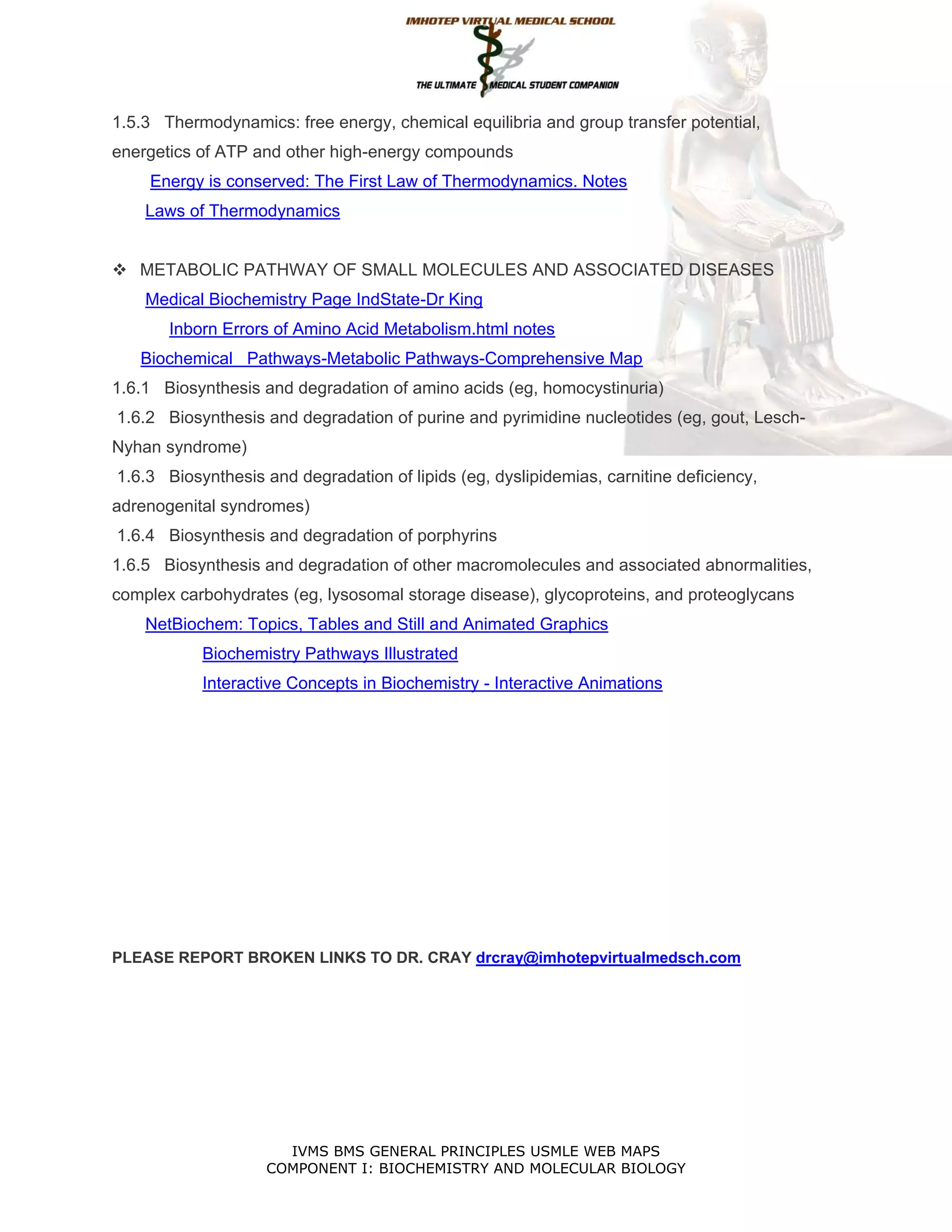 Ivms bms general principles usmle web map biochemistry and molecular biology | PDF