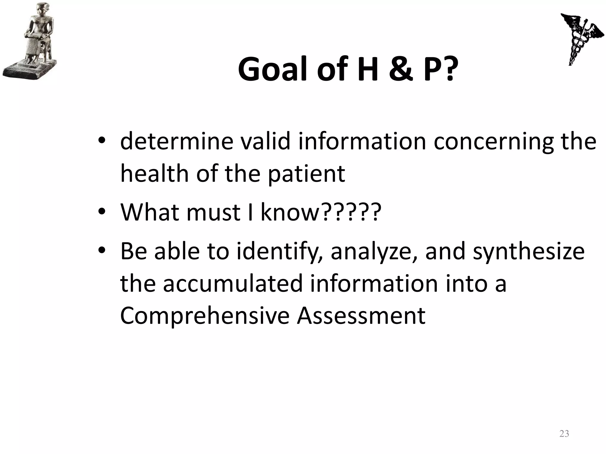 IVMS -ICM Medical History and Physical Examination Overview | PPT